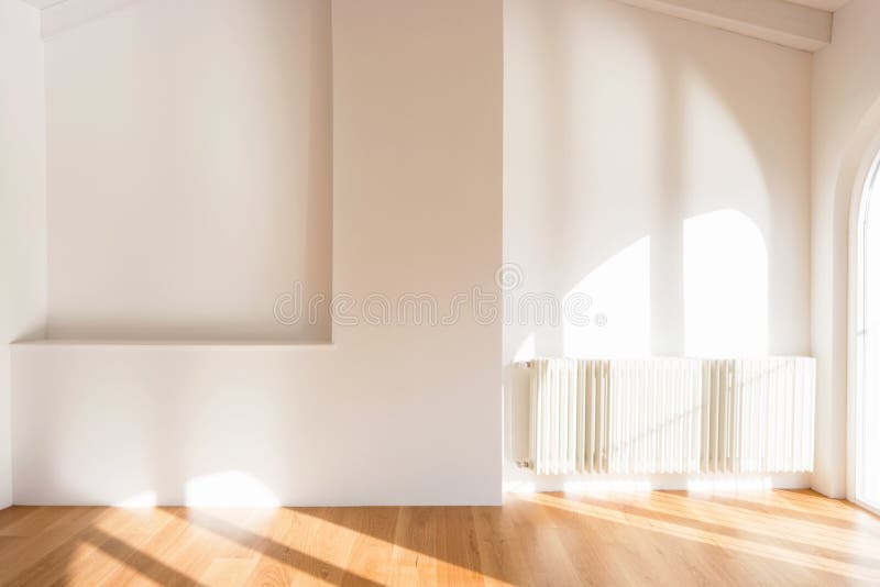 Empty Room with a Heater. Front View Stock Photo - Image of building ...