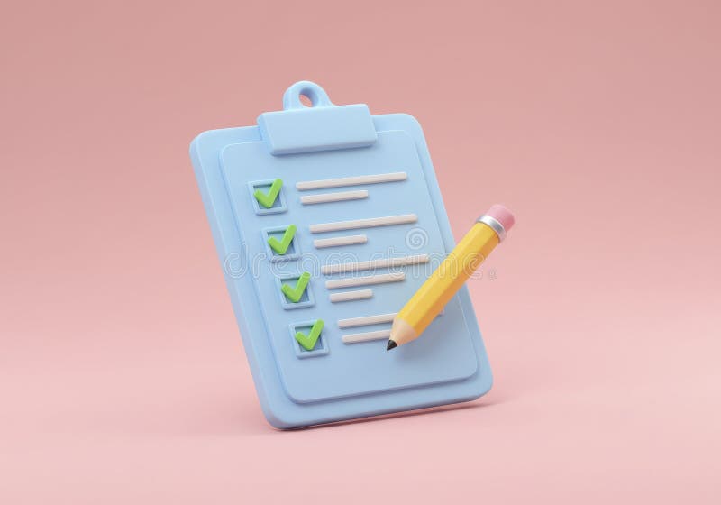 Completing Checklist with Pencil on Pastel Background Task Completion ...