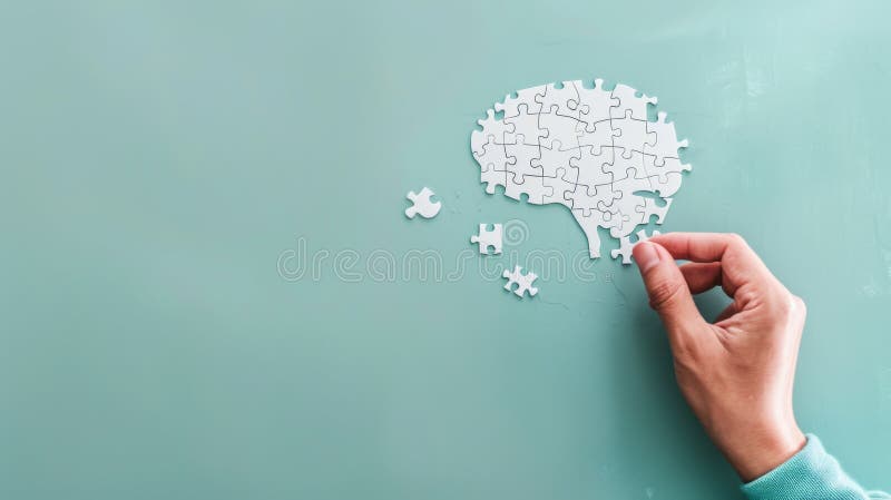 Completing the Mind Puzzle.AI Generated Image Stock Photo - Image of ...