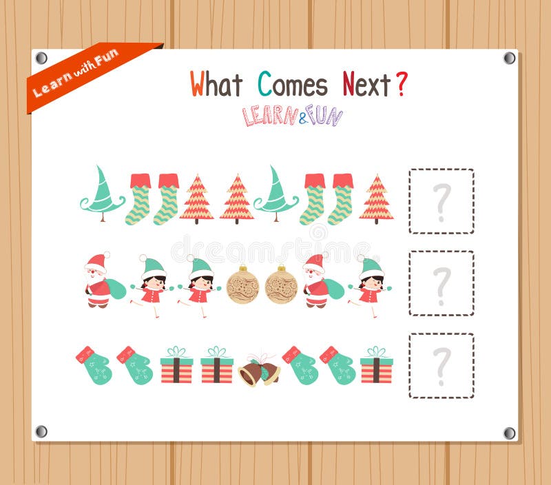Completing the Pattern Educational Game for Preschool Children Stock ...