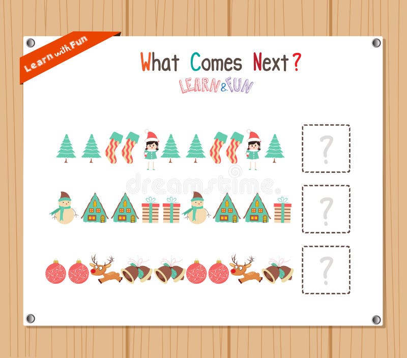 Completing the Pattern Educational Game for Preschool Children Stock ...