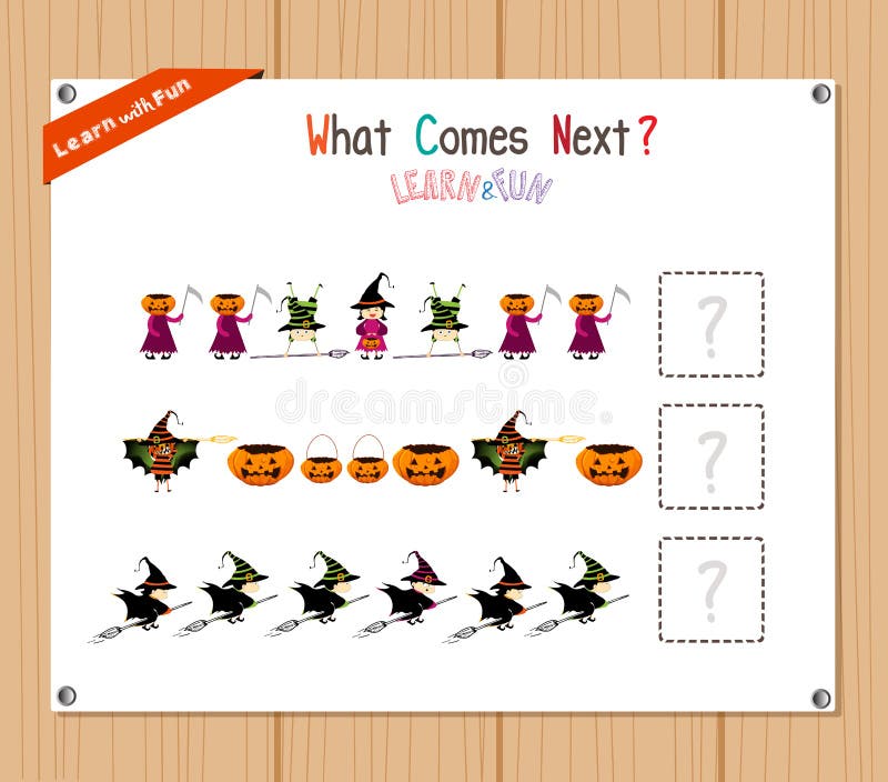 Completing the Pattern Educational Game for Preschool Children Stock ...