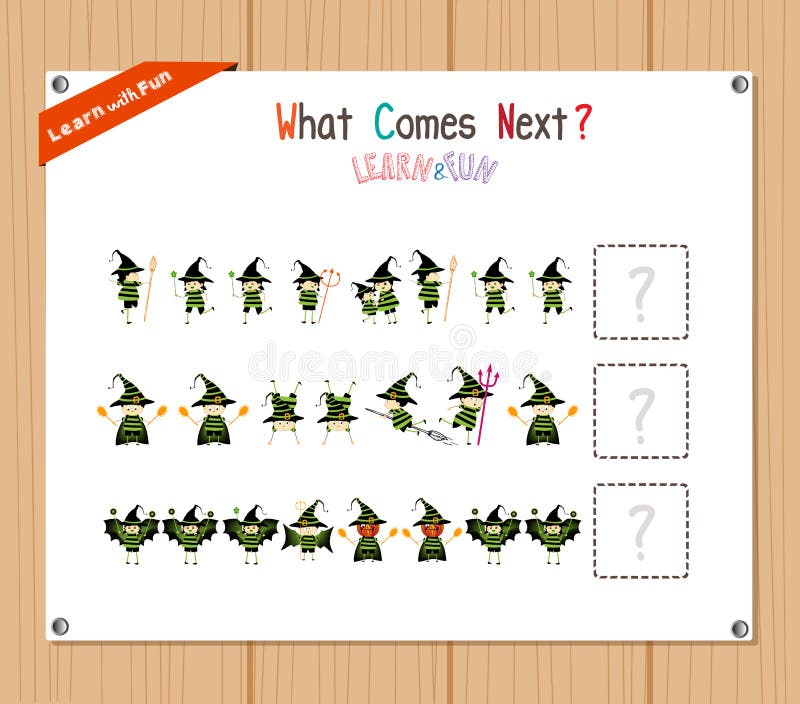Completing the Pattern Educational Game for Preschool Children Stock ...