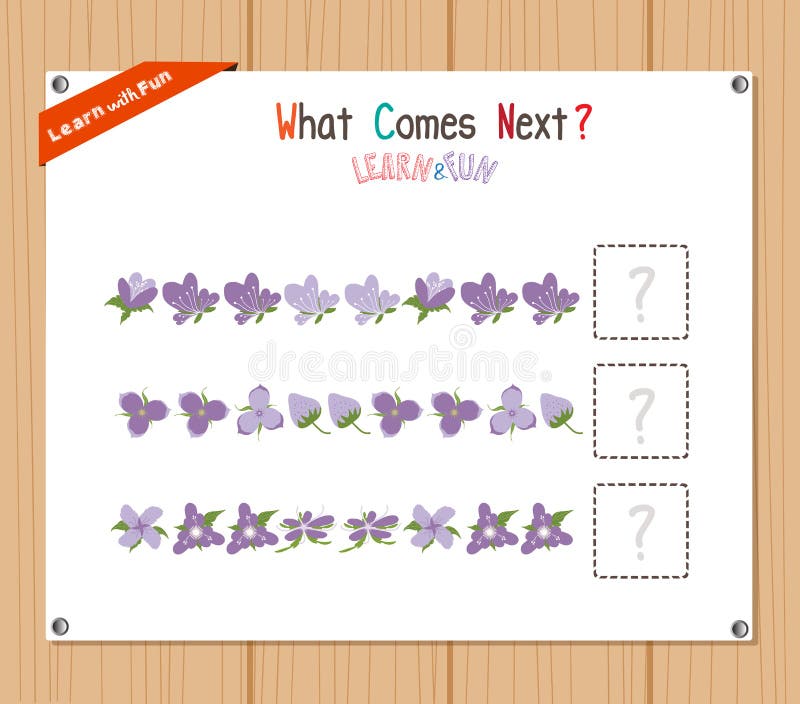 Completing the Pattern Educational Game for Preschool Children Stock ...