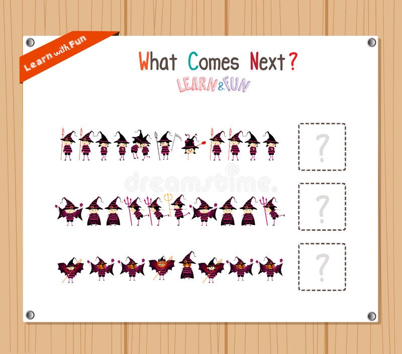 Completing the Pattern Educational Game for Preschool Children Stock ...