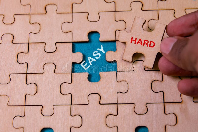 Completing the Puzzle with Easy and Hard Pieces Involved Stock Image ...