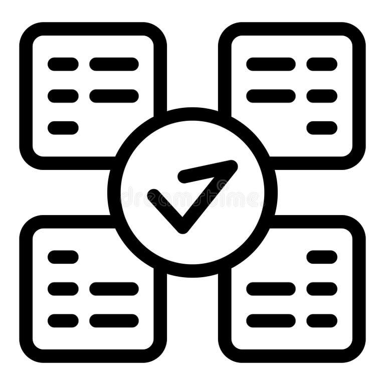 Completing Tasks Icon Showing Check Mark Validating Finished Items ...