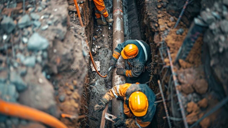 The Completion of a Section of Underground Infrastructure with Workers ...