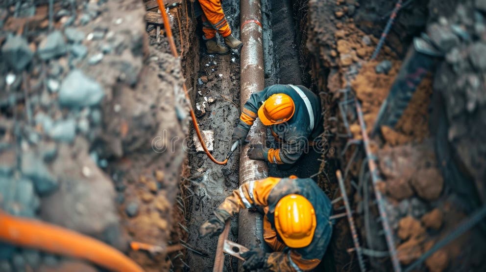 The Completion of a Section of Underground Infrastructure with Workers ...