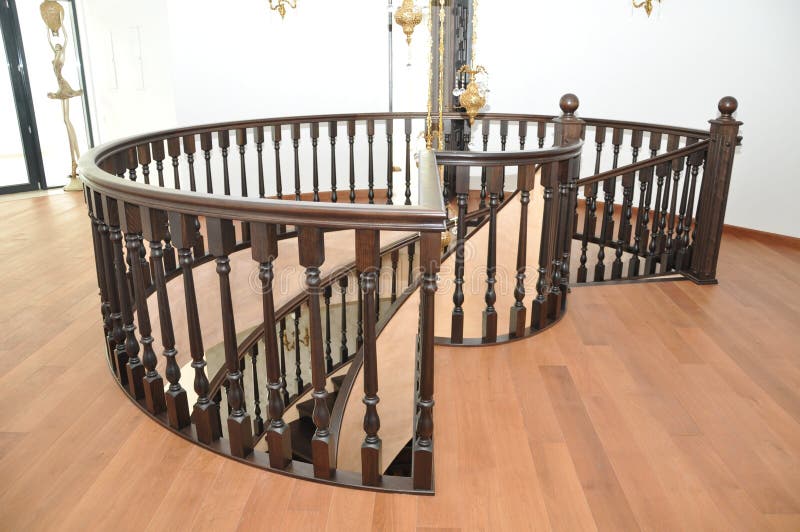 The Balustrade of the Spiral Staircase. Completion. Stock Image - Image ...