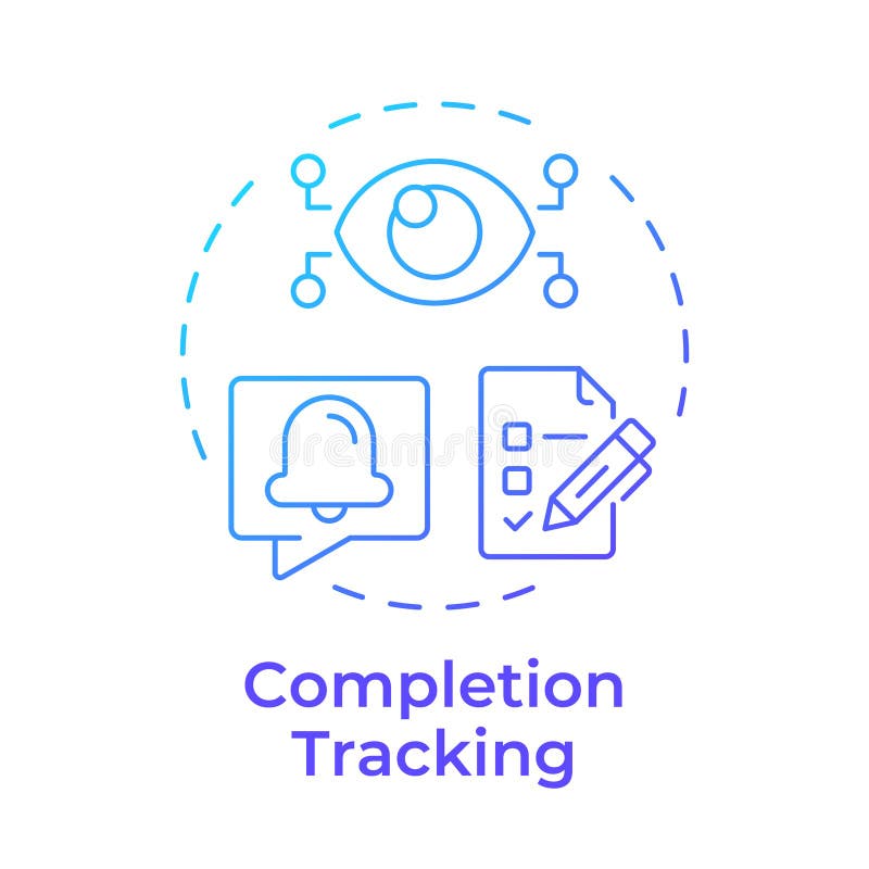 Completion Tracking Blue Gradient Concept Icon Stock Illustration ...