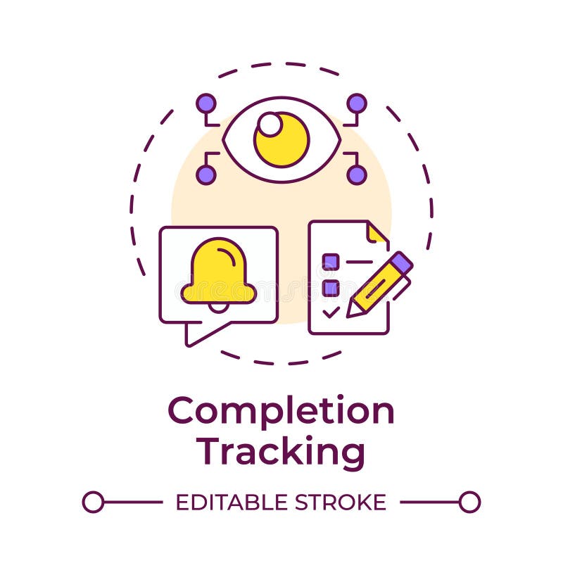 Completion Tracking Multi Color Concept Icon Stock Illustration ...