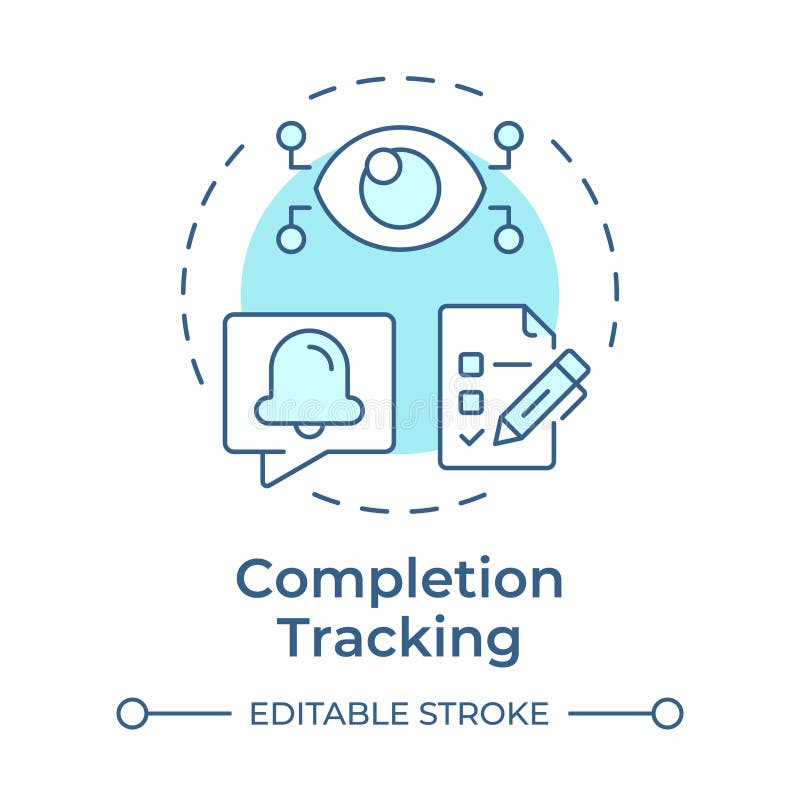 Completion Tracking Soft Blue Concept Icon Stock Illustration ...