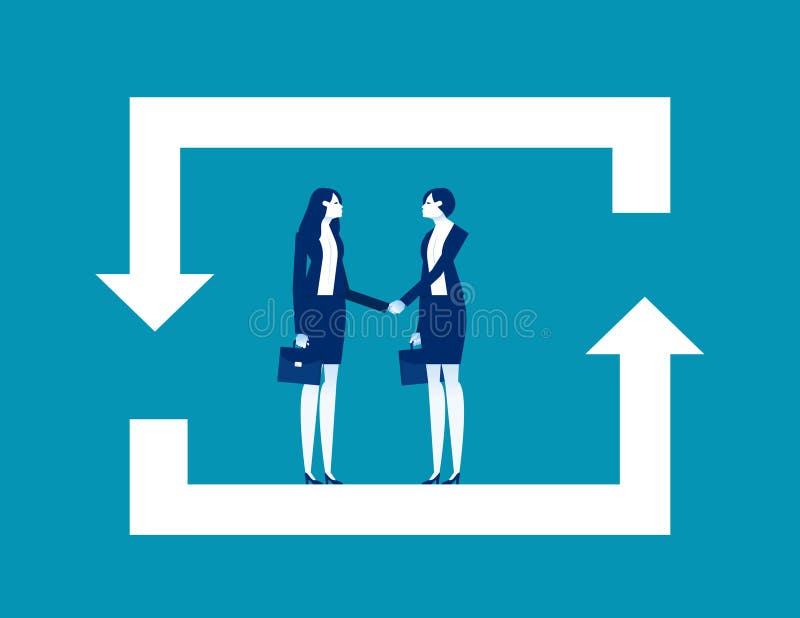 Completion of a Transaction . Business Exchange Vector Illustration ...