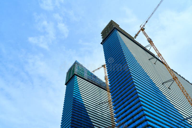 Completion of a Two Story Multi-story Building Stock Image - Image of ...