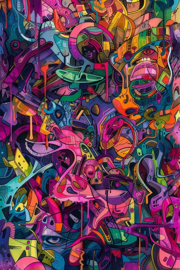 Complex Abstract Art Depicting Chaotic Thoughts and Emotions through ...