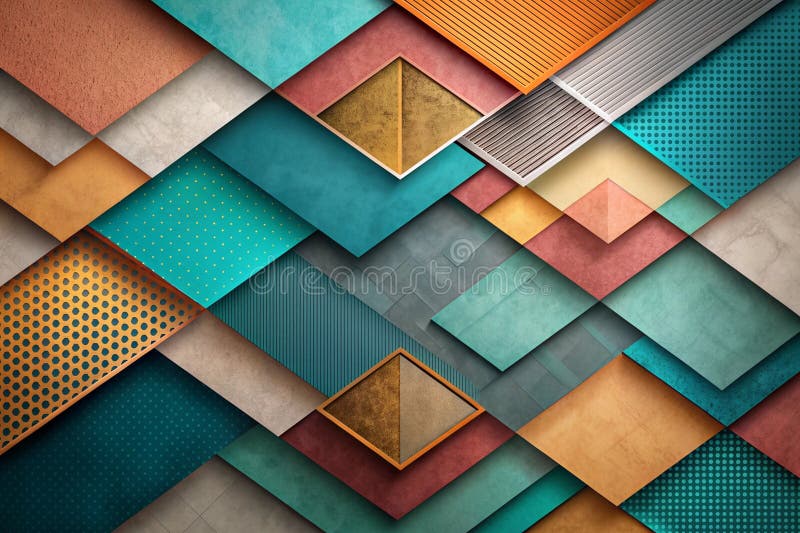 Complex Abstract Composition with Overlapping Geometric Shapes and ...