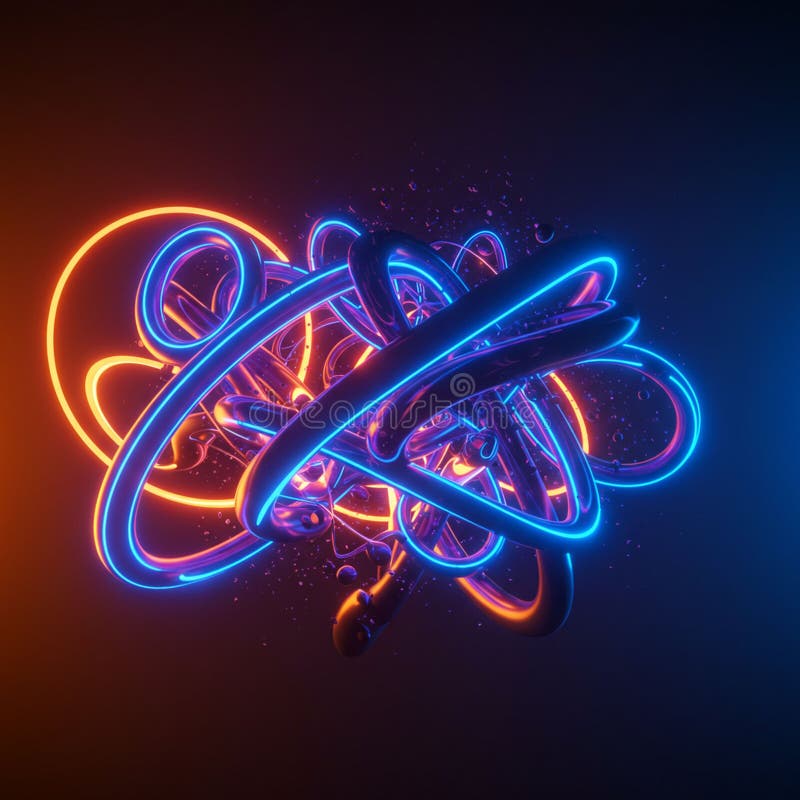 A Complex, Abstract 3D Design Featuring Intertwined, Glowing Loops in ...