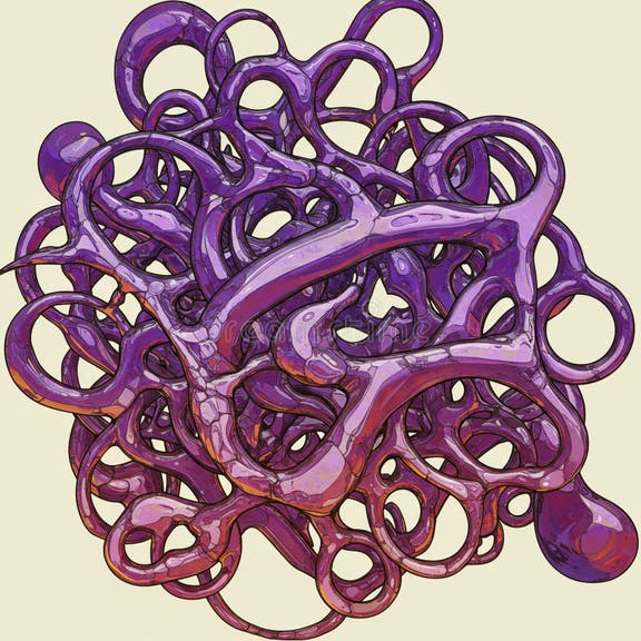 A Complex, Abstract 3D Structure Composed of Intertwined, Looping Tubes ...