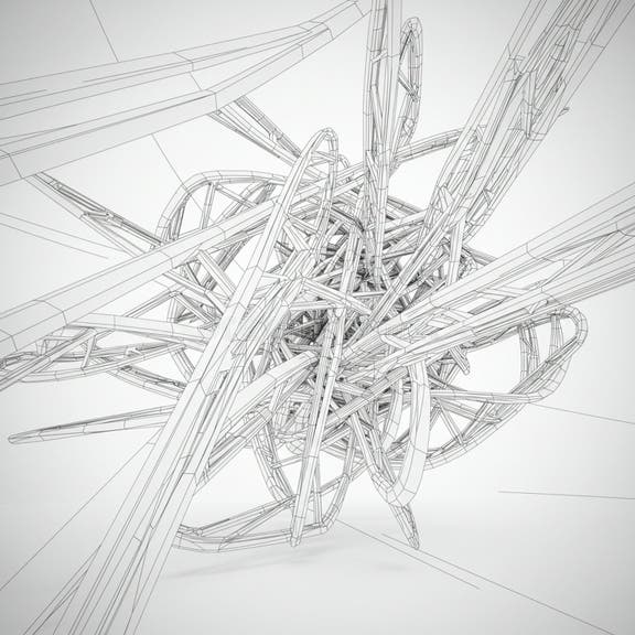 A Complex, Abstract 3D Structure Composed of Interwoven, Elongated ...