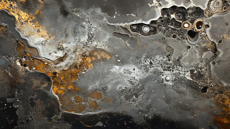Complex Abstract Metallic Landscape Demonstrating Liquid Transformation ...