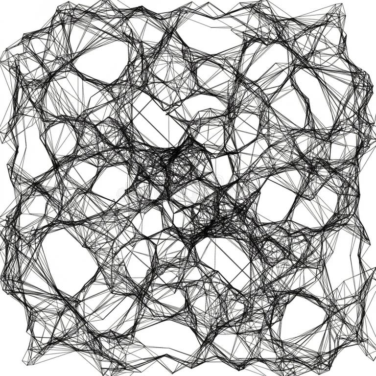 A Complex, Abstract Pattern of Overlapping Black Lines on a White ...