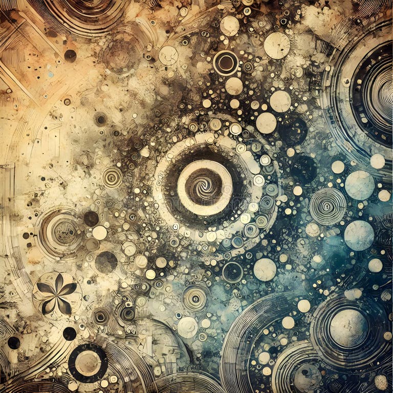 A Complex Abstract Pattern with Overlapping Circles, Wheels, and ...