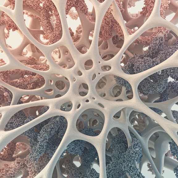 A Complex, Abstract Structure Resembling a 3D Model of Bone Tissue is ...