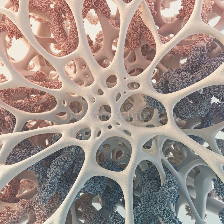 A Complex, Abstract Structure Resembling a 3D Model of Bone Tissue is ...