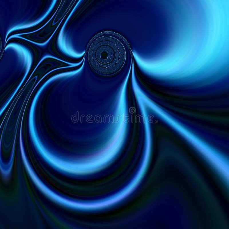Complex Abstract Surreal Design in Turquoise Blue Curves and Patterns ...