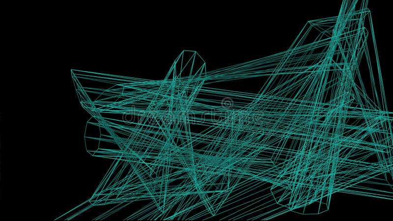 Complex Abstract Wire Frame Shape Floats Stock Illustration ...