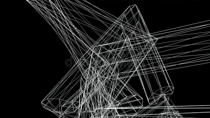 Complex Abstract Wire Frame Shape Floats Stock Illustration ...