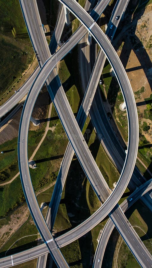 Aerial View of Highway Interchange with Loops. Generated AI Stock ...