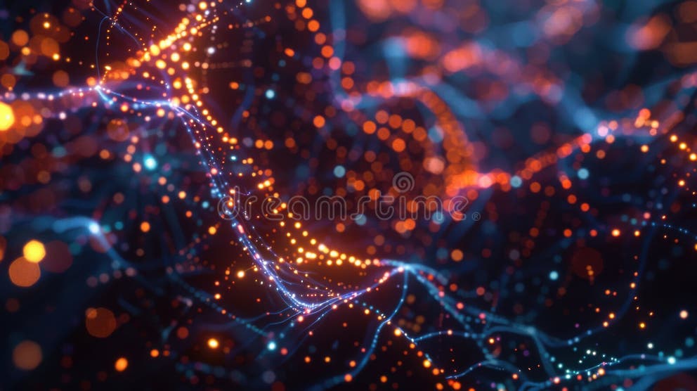 Complex Ai Neural Network Visualization Stock Image - Image of biotech, abstract: 383272937