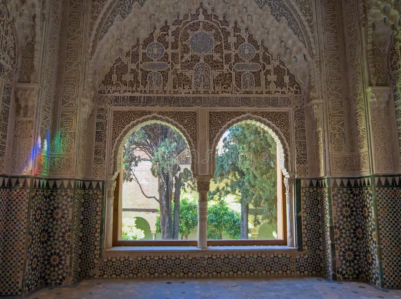 Complex Arch Windowed Room, with a Rainbow Spectrum of Colors Splashed ...