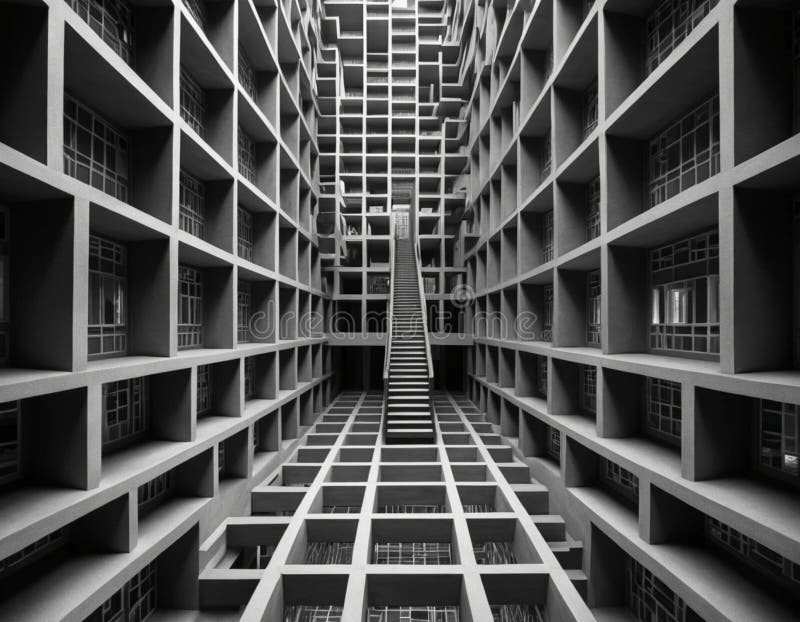 Concrete Labyrinth stock photo. Image of skyscraper - 364476652