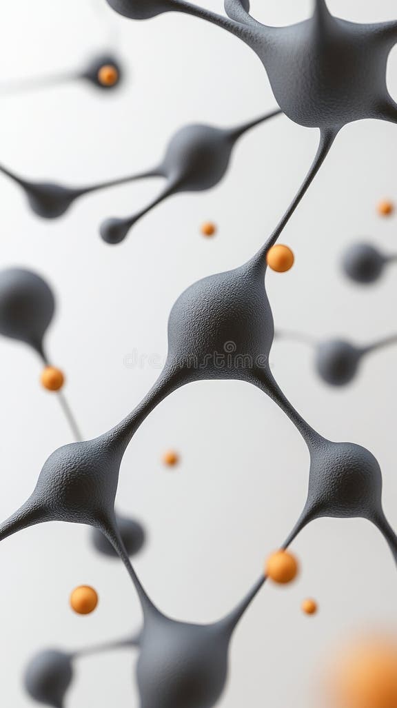 Complex Arrangement of Black and Orange Molecular Forms Illustrates ...