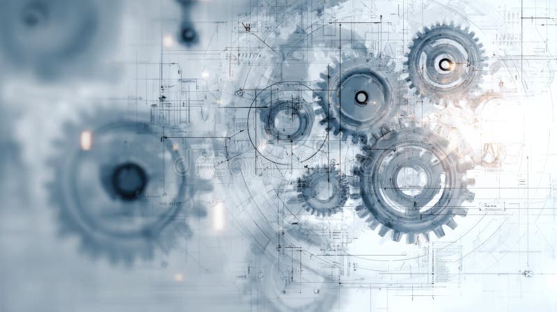 Complex Arrangement of Gears and Mechanical Components Forming an ...