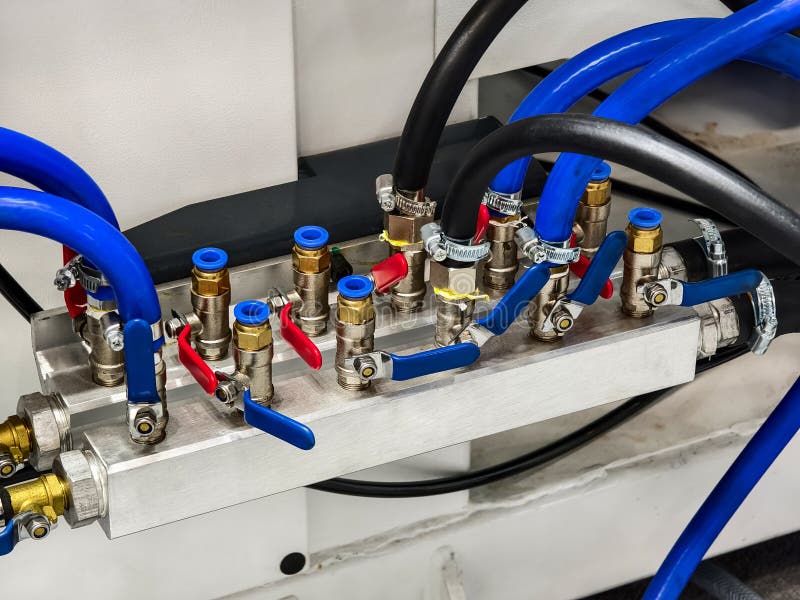 Complex Arrangement of Piping and Valves in Industrial Machinery for ...