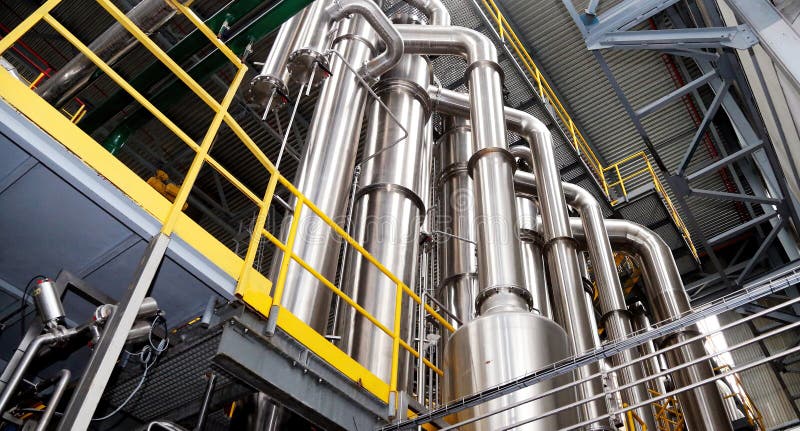 Industrial Piping System in a Modern Factory Showcasing Advanced ...
