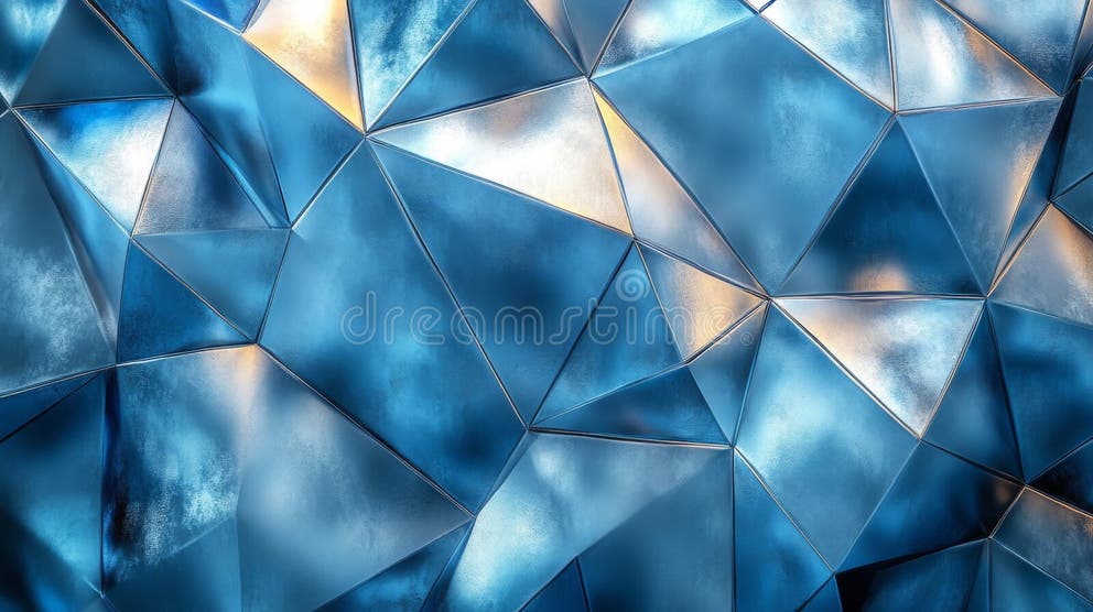 Intricate Geometric Pattern of Triangular Reflective Surfaces Creating ...