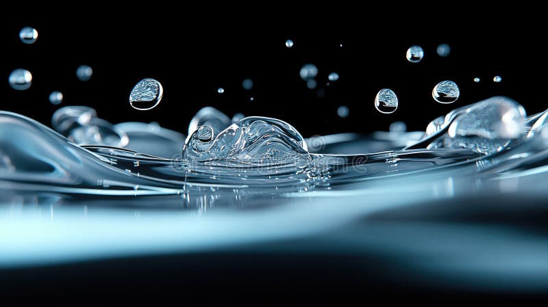 Complex Arrangement of Water Molecules Illustrated Against a Soothing ...