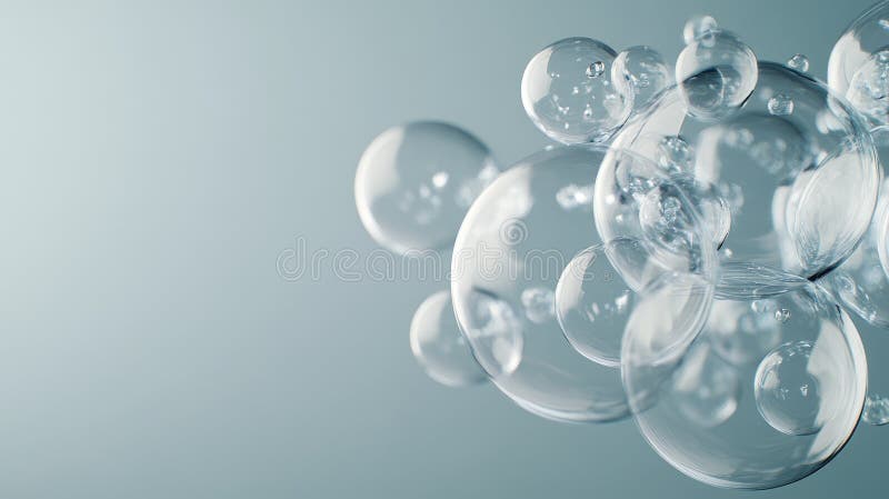 Complex Arrangement of Water Molecules Illustrated Against a Soothing ...