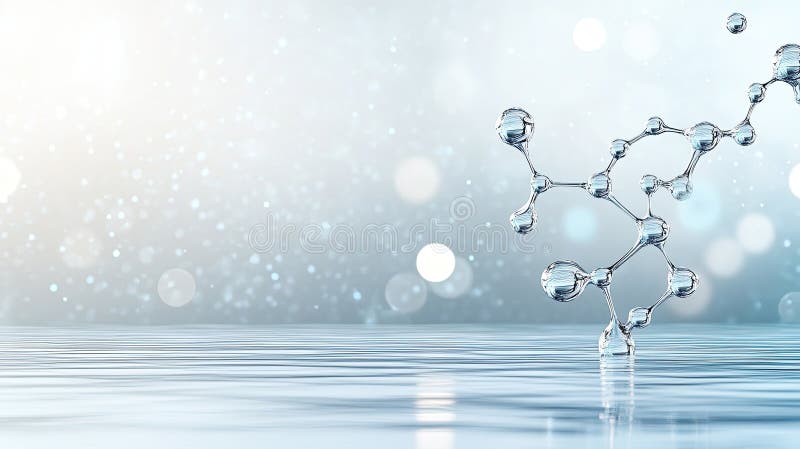 Complex Arrangement of Water Molecules Illustrated Against a Soothing ...