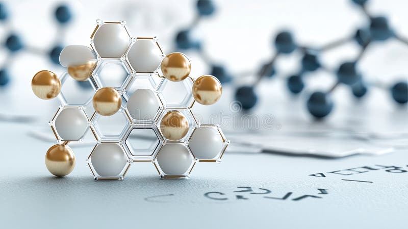 Complex Arrangement of Water Molecules Illustrated Against a Soothing ...