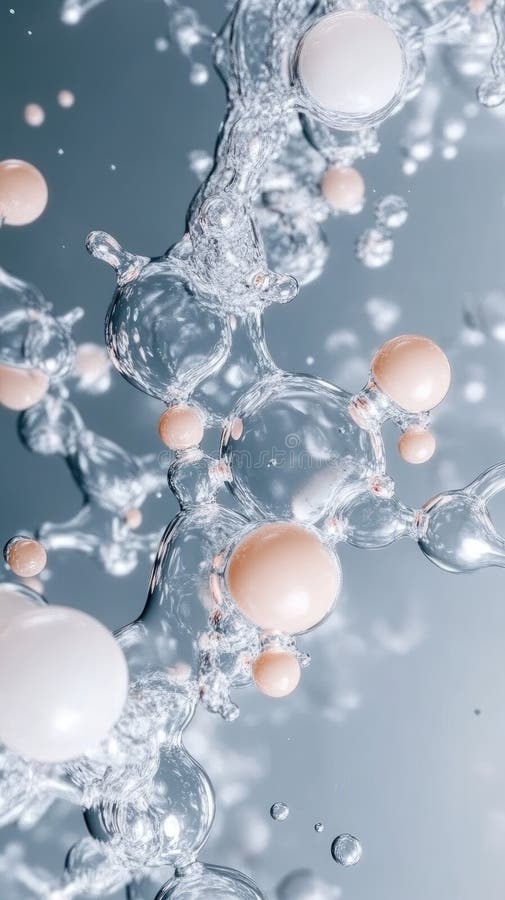 Complex Arrangement of Water Molecules Illustrated Against a Soothing ...