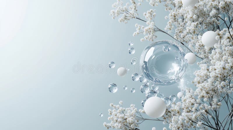 Complex Arrangement of Water Molecules Illustrated Against a Soothing ...