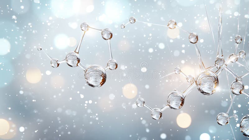 Complex Arrangement of Water Molecules Illustrated Against a Soothing ...
