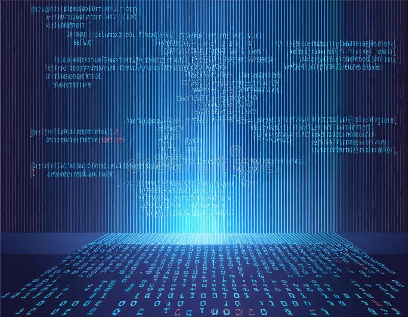 Digital Code Projection Illuminating a Futuristic Space with Vertical ...