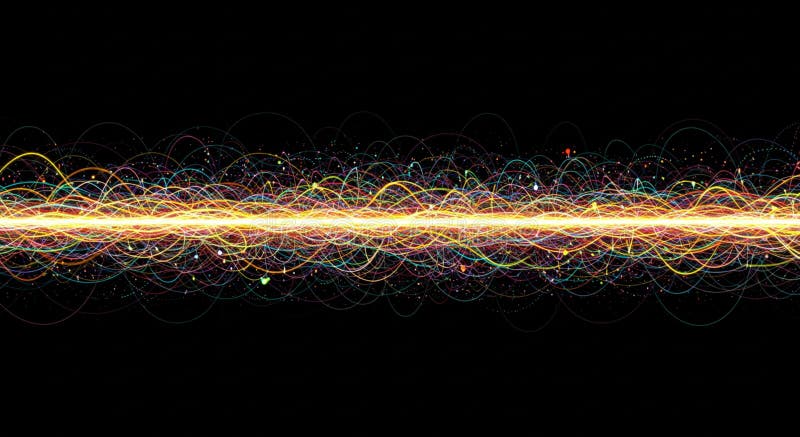 A Complex Array of Colorful, Overlapping Sine Waves Against a Black ...